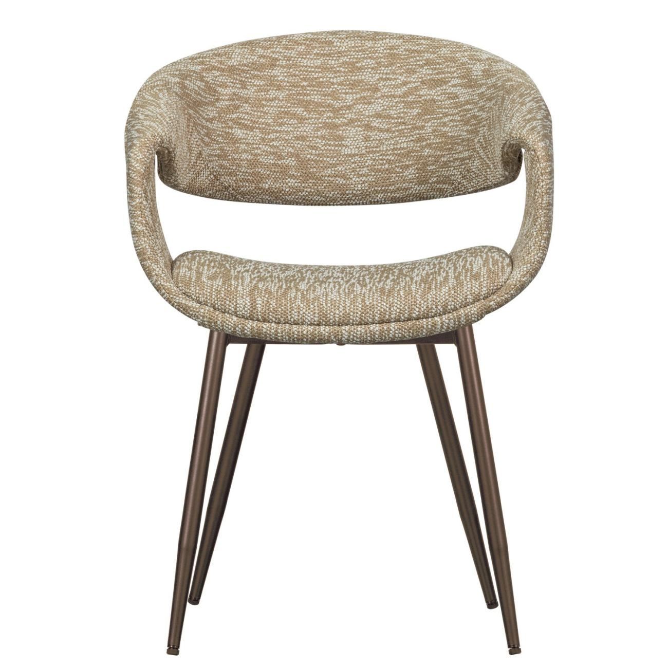 Esszimmerstuhl Yossi aus Webstoff, modernes Design, sand / kupfer ...