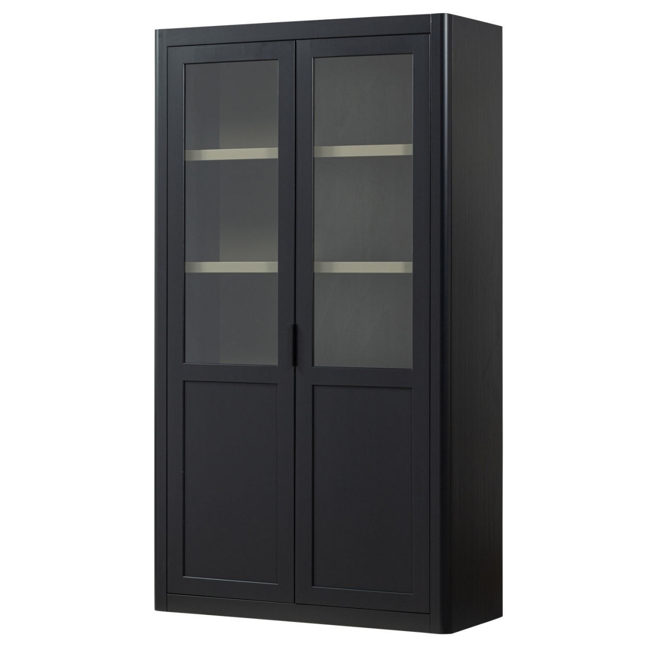 Vitrine Gunnar aus Kiefernholz, skandinavisches Design, schwarz ...