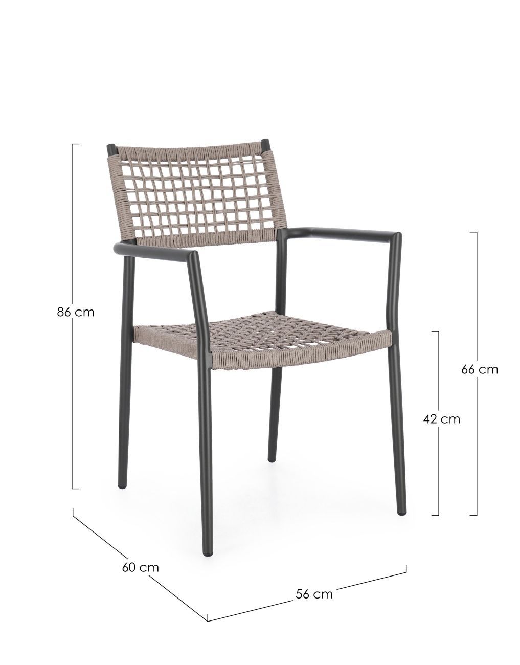 Gartenstuhl Atela aus Aluminium, modernes Design, stapelbar, Taupe ...