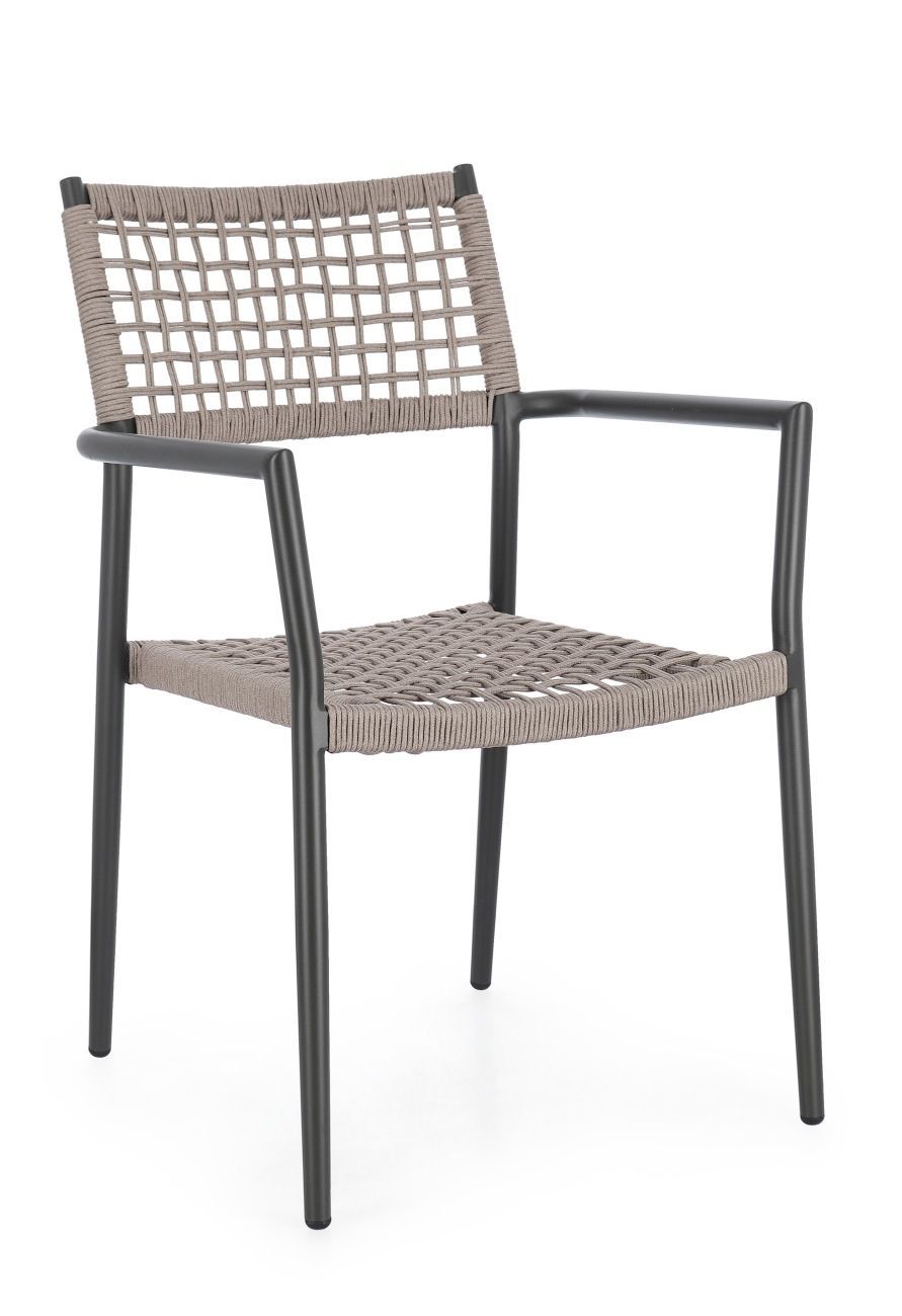 Gartenstuhl Atela aus Aluminium, modernes Design, stapelbar, Taupe ...
