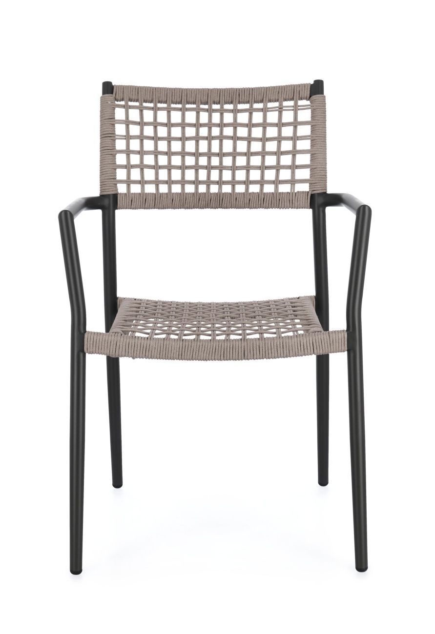 Gartenstuhl Atela aus Aluminium, modernes Design, stapelbar, Taupe ...