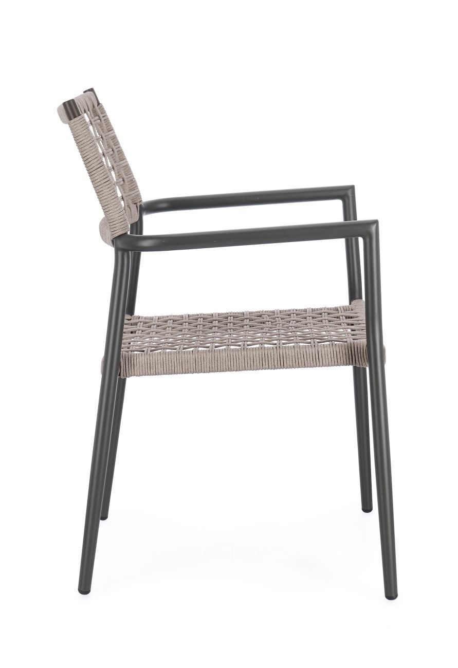 Gartenstuhl Atela aus Aluminium, modernes Design, stapelbar, Taupe ...