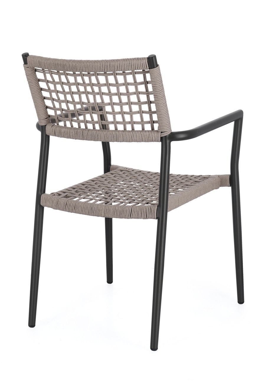 Gartenstuhl Atela aus Aluminium, modernes Design, stapelbar, Taupe ...