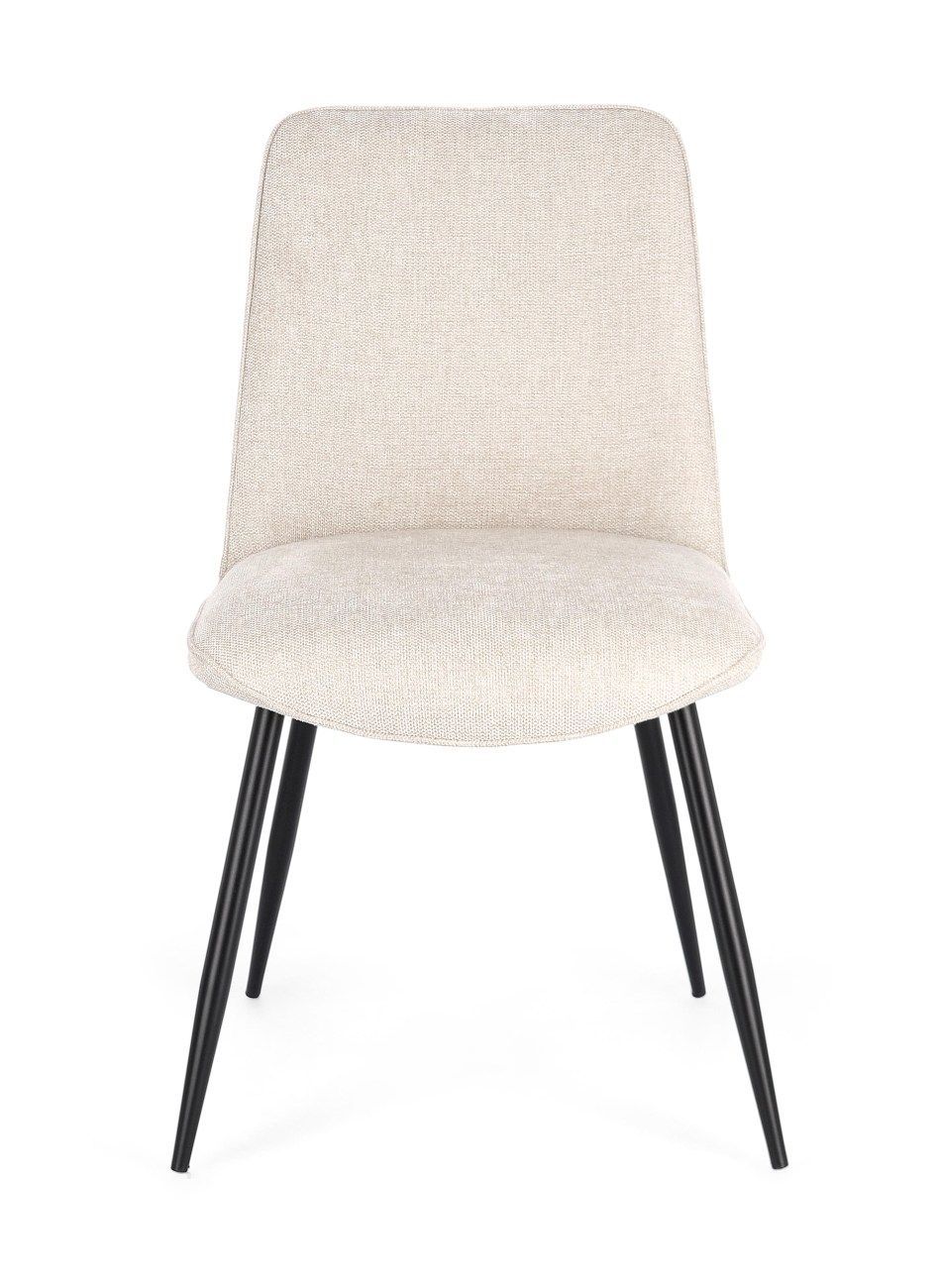 Esszimmerstuhl Oronu 4er-Set aus Stoff, modernes Design, beige und ...