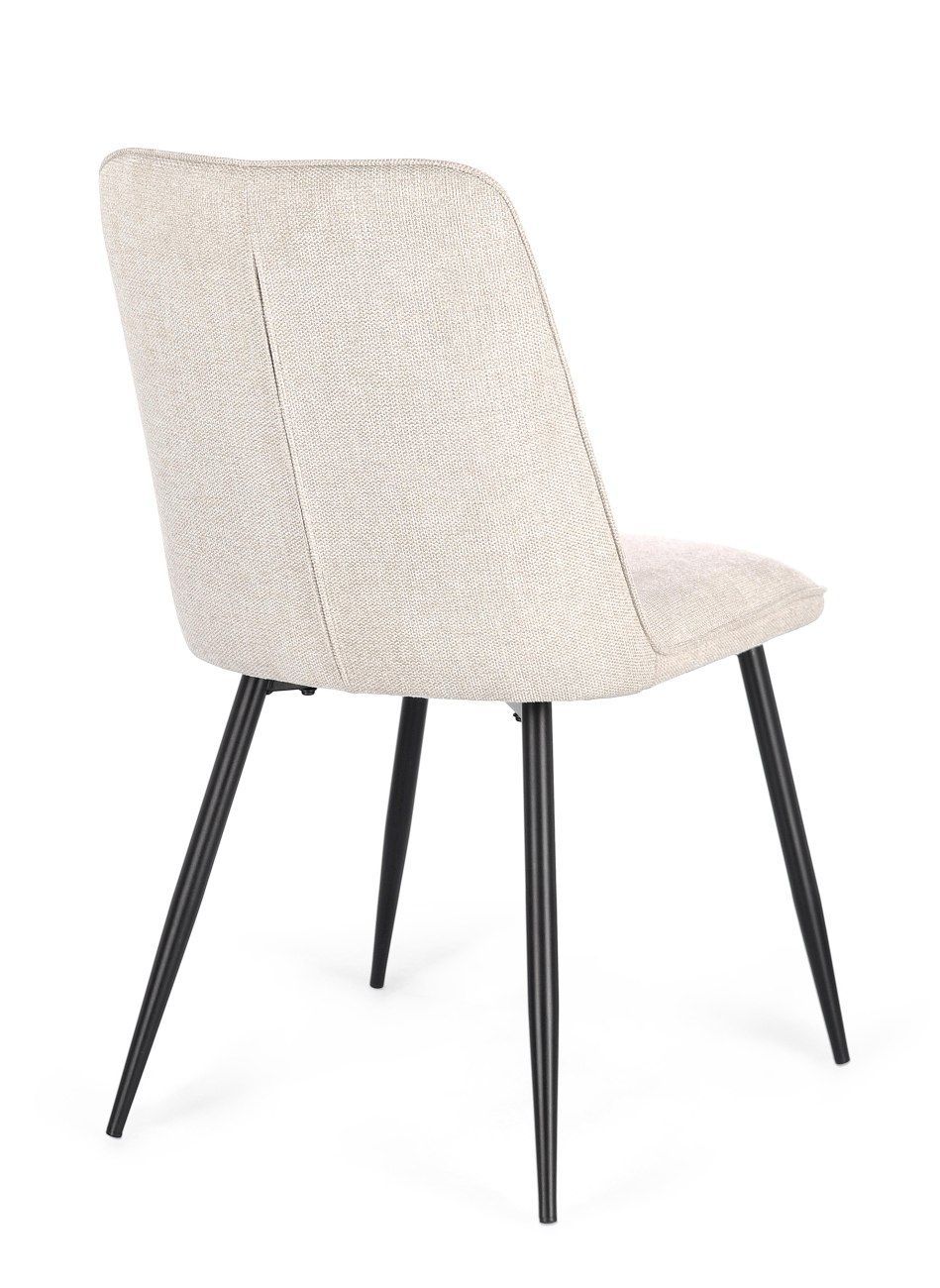 Esszimmerstuhl Oronu 4er-Set aus Stoff, modernes Design, beige und ...