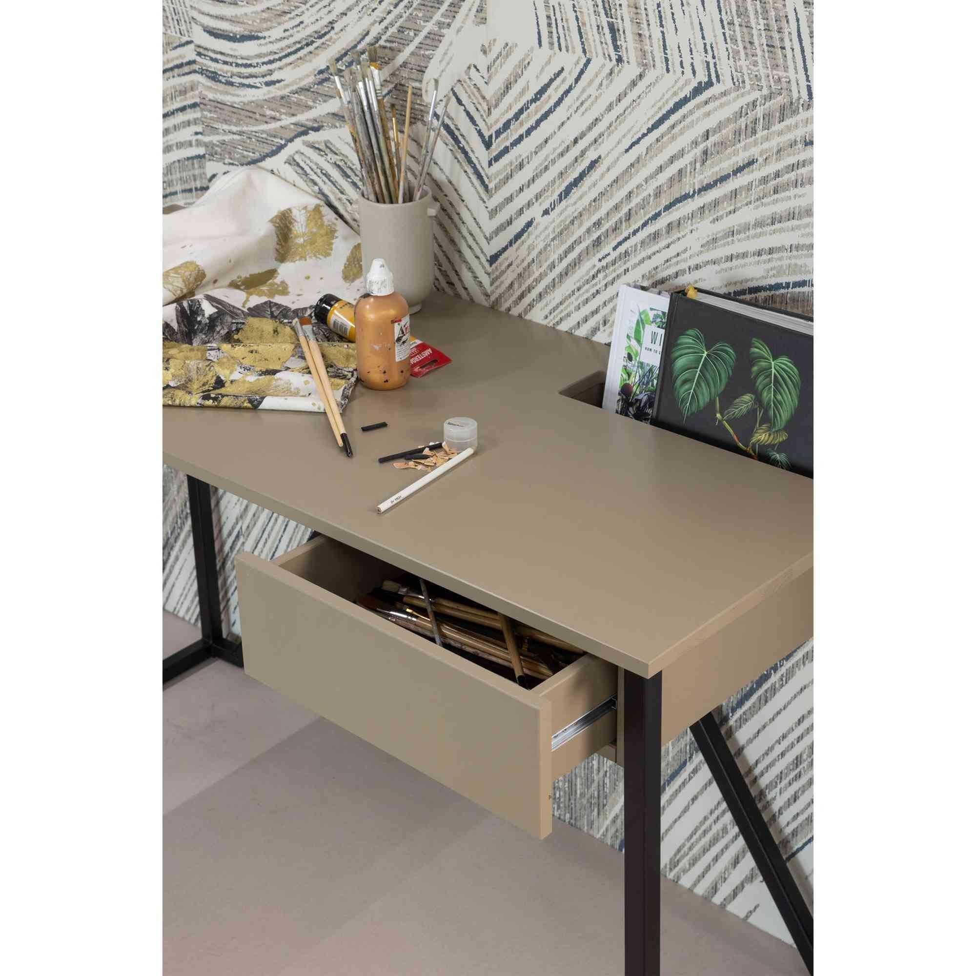 Schreibtisch New Julius aus Kiefernholz FSC, modern mit Schublade ...
