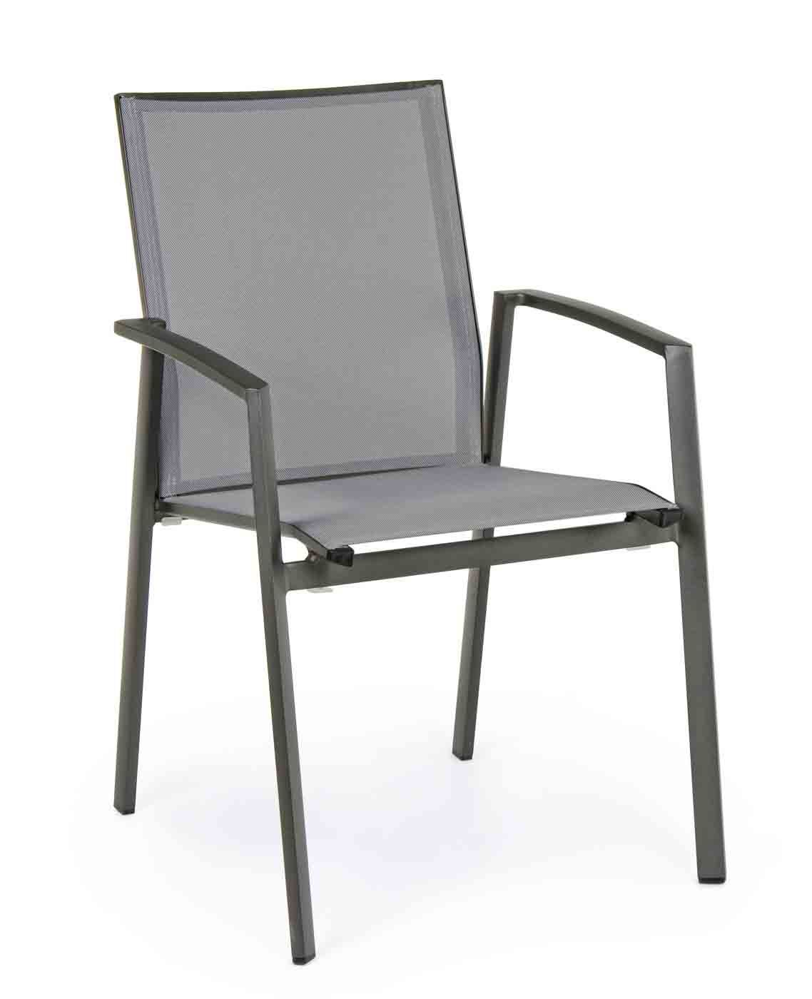 Gartenstuhl Seruci aus Aluminium und Textilene, stapelbar mit Armlehnen ...
