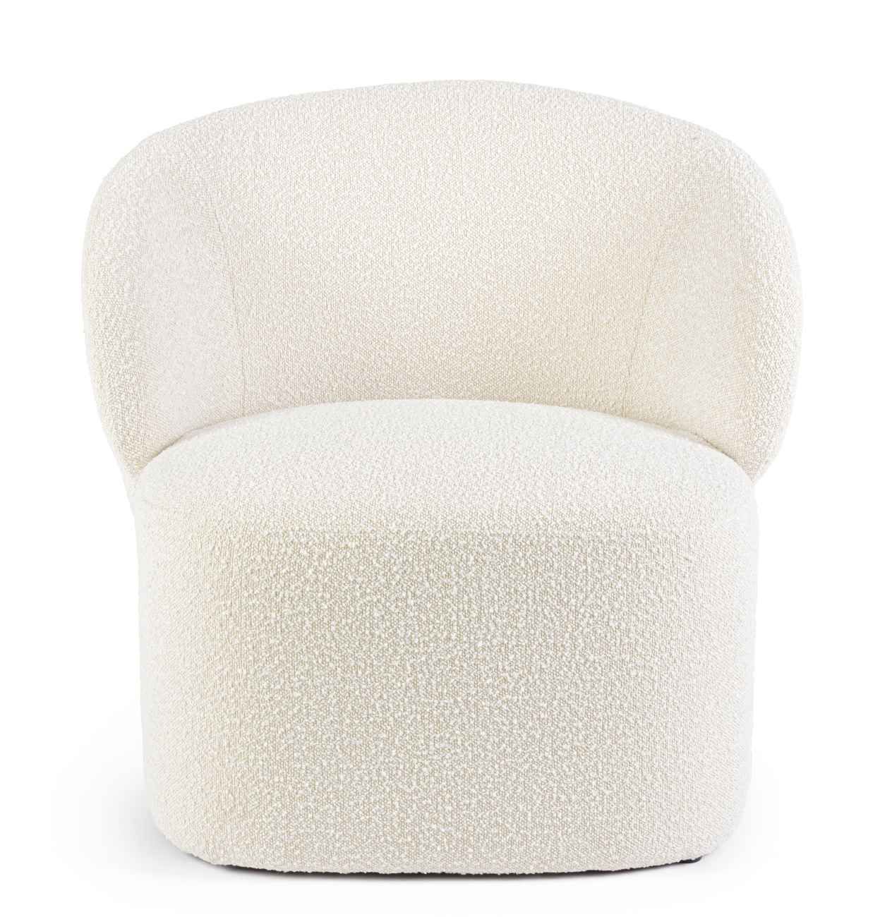 Sessel Alibasa aus Boucle-Stoff, modernes Design, Natur, gepolstert und ...