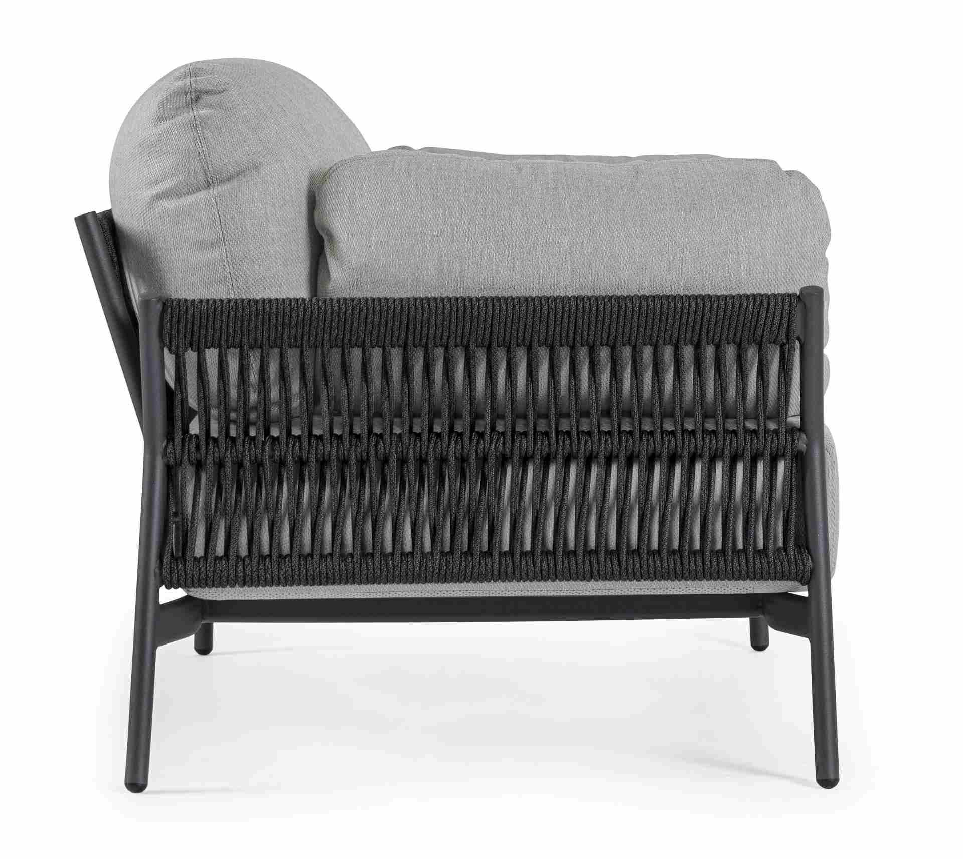 Gartensessel Dispar aus Aluminium, modern gepolstert, anthrazit ...