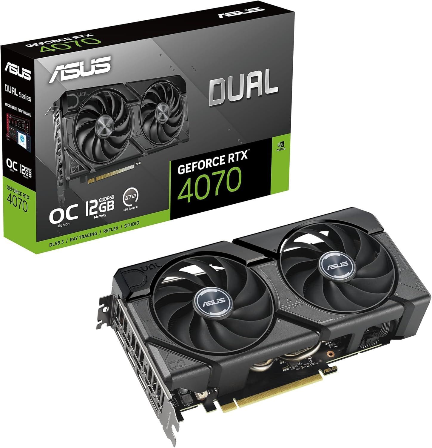 ASUS Dual GeForce RTX 4070 EVO OC Edition 12GB Gaming Grafikkarte ...