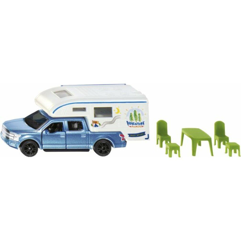 SIKU SUPER Ford F150 Pick-Up Camper, Modellfahrzeug (blau/weiÃ #159 ...