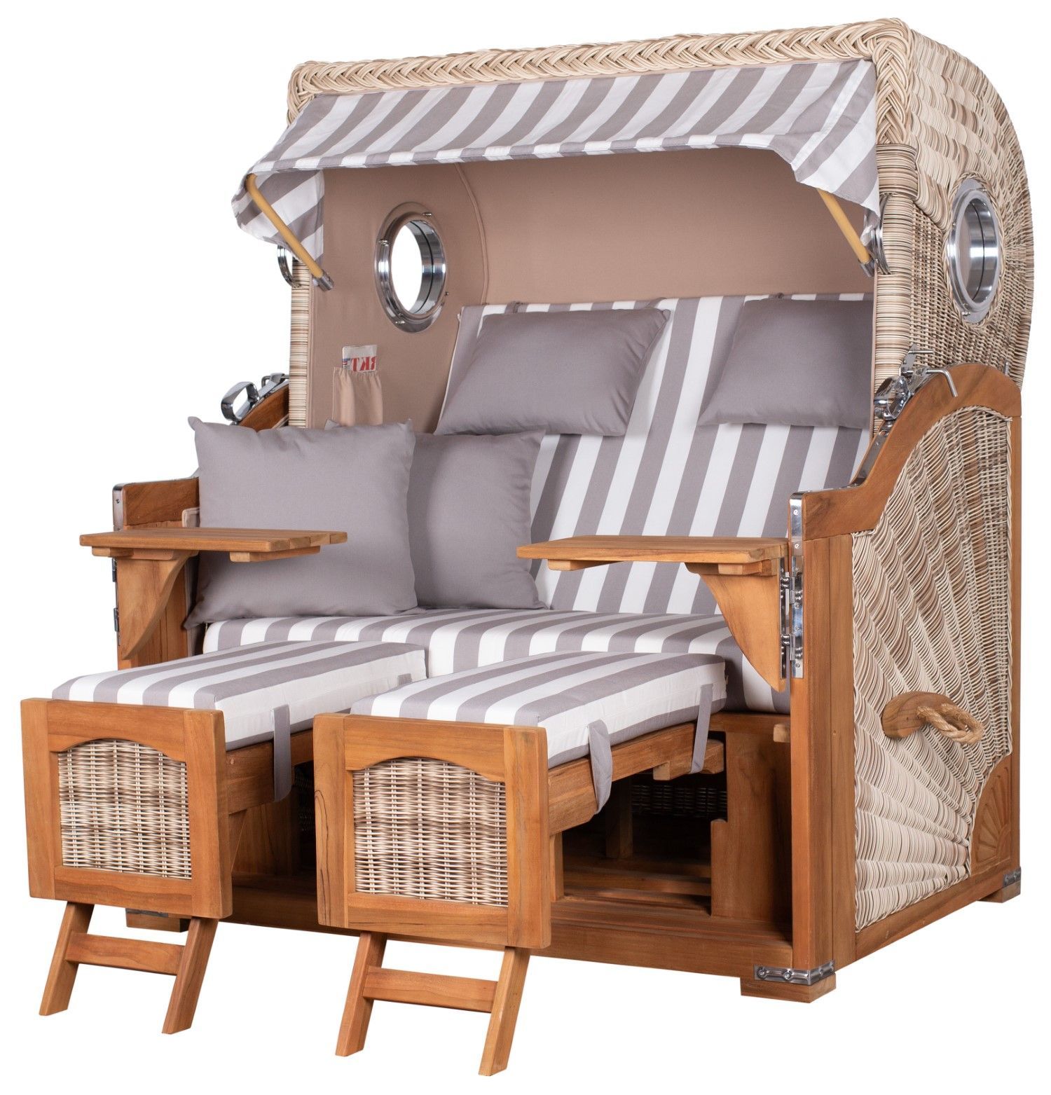 Strandkorbset - bene living - Ammersee 2,5-Sitzer Teak - PE shell ...