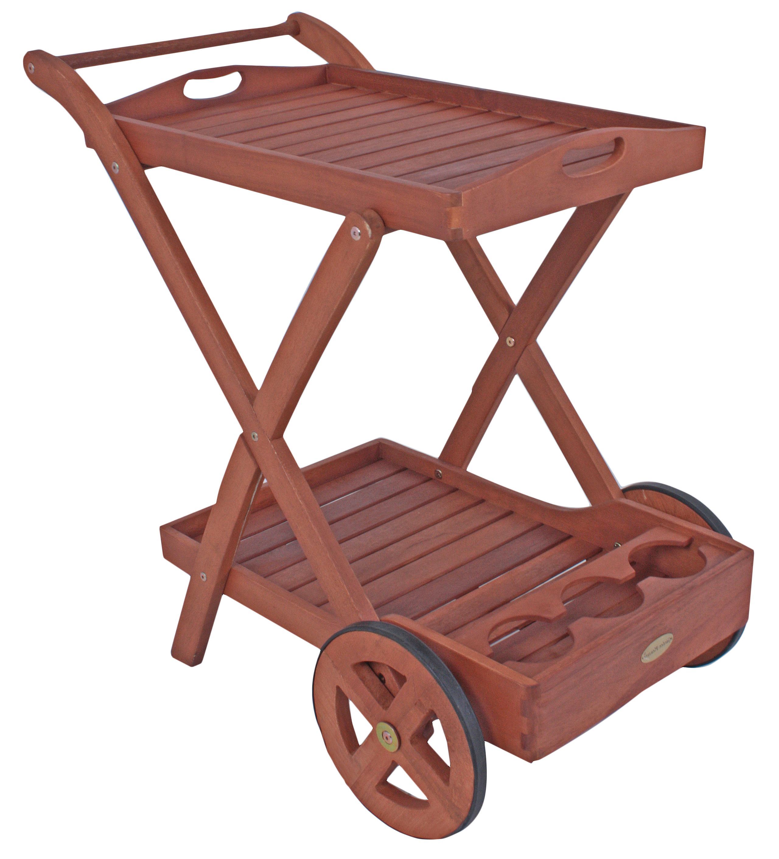 Teewagen RENATE mit 2 Etagen geölt Eukalyptus Natur 80x54x88 ...