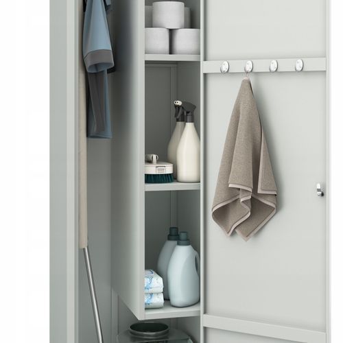 Putzmittelschrank Besenchrank Metallschrank Spind 2 Abteile 185x50x50 ...