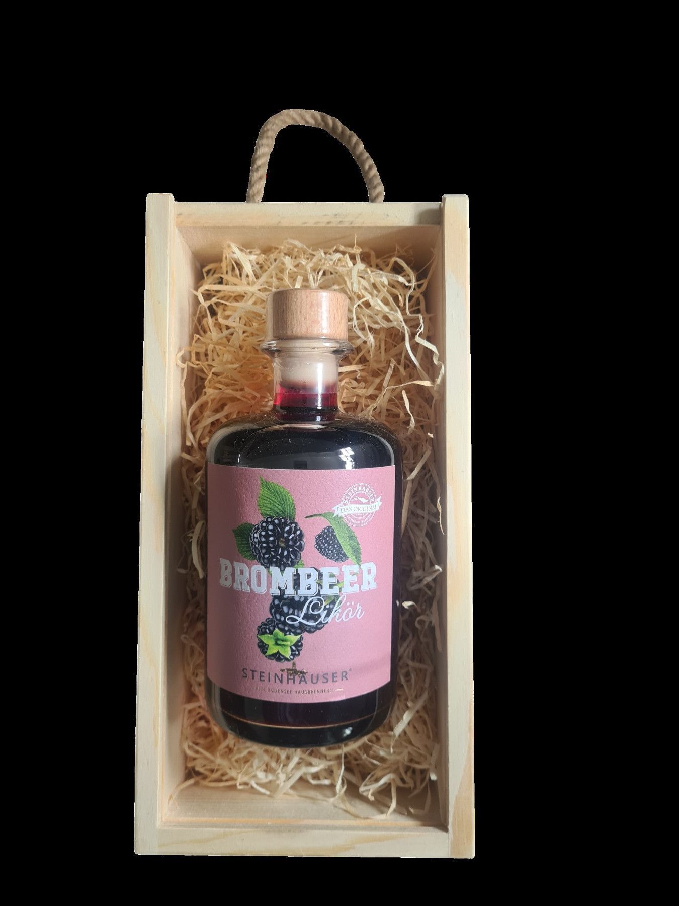 Steinhauser Brombeer Likör in einer Holzbox kaufen bei Hood.de