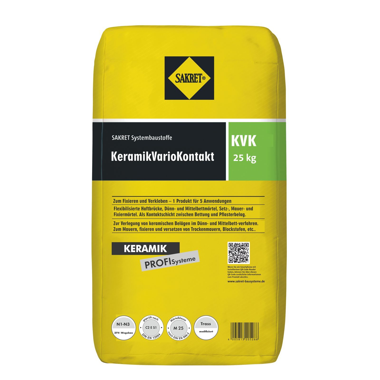 SAKRET KeramikVarioKontakt KVK 25kg Trassvergüteter Spezialmörtel ...