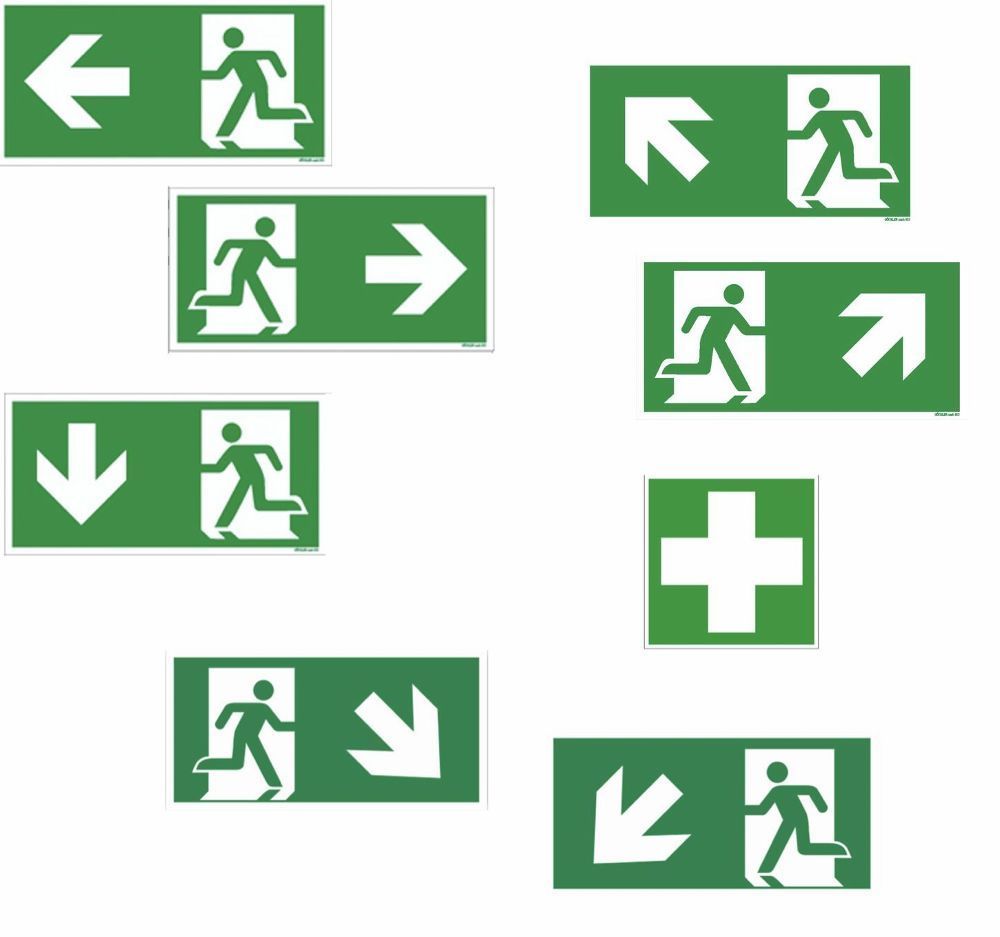 Fluchtweg Notausgang Schild Kunststoffplatte Rettungszeichen ASR A1.3 ...