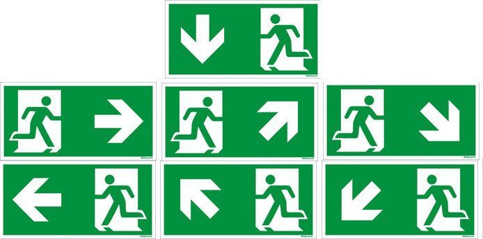 Fluchtweg Notausgang Schild Kunststoffplatte Rettungszeichen ASR A1.3 ...