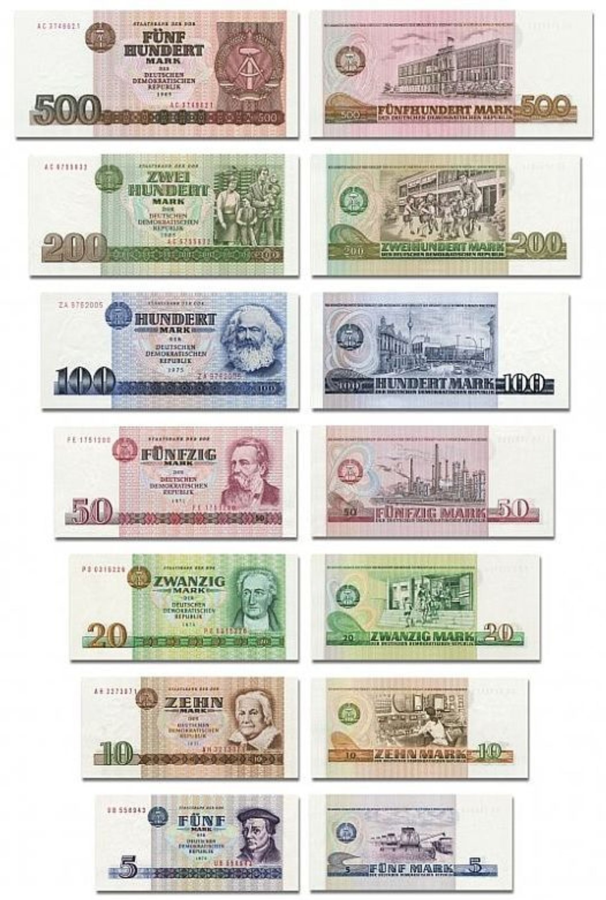 DDR Geldscheine von 5 bis 500 DDR Mark, TOP Reproduktion kaufen bei Hood.de