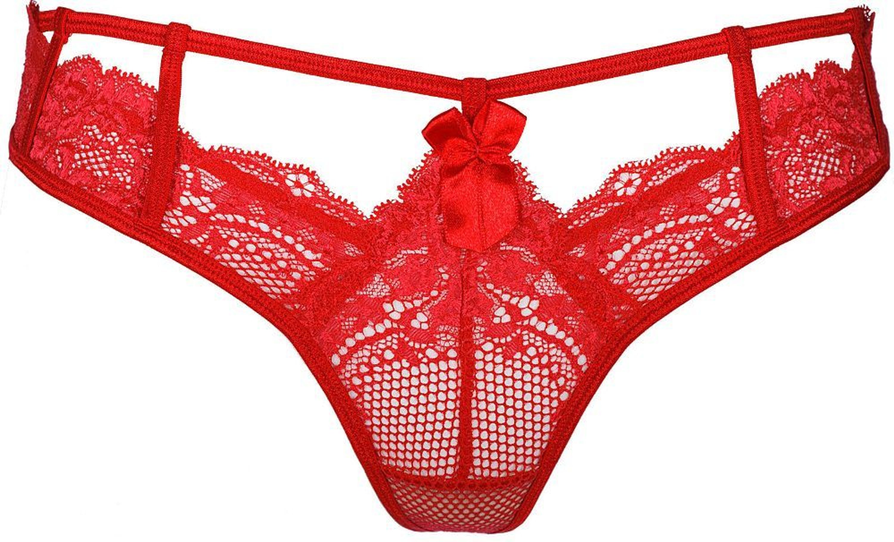 Sexy String Rot Spitze Spitzenstring Dessous Unterwäsche Höschen Gr S