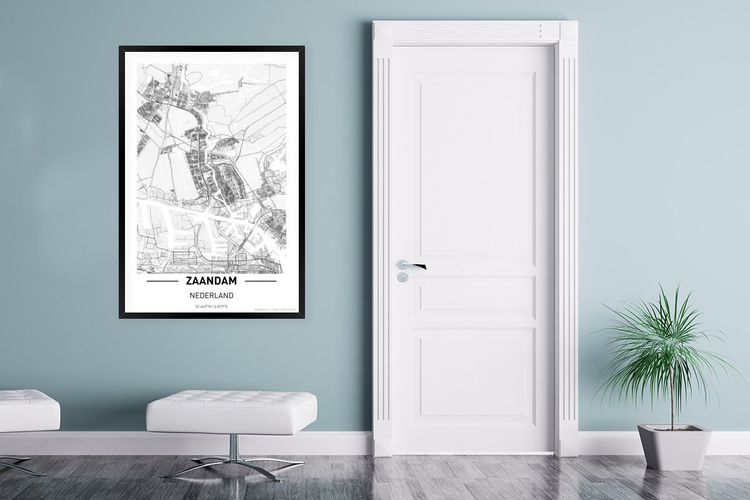 Poster - 80x120 cm - Stadtplan von Zaandam kaufen bei Hood.de