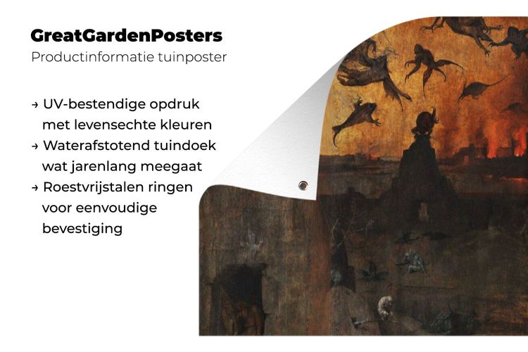 Gartenposter - 40x80 cm - Sintflut und Hölle - Gemälde von Hieronymus ...