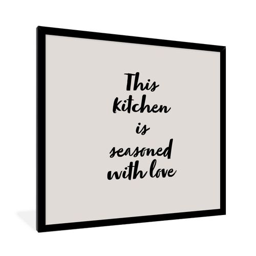 Poster Bilder - 40x40 cm Zitate - Kochen - Sprichwörter - Diese Küche ...