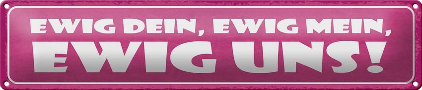 Blechschild Spruch 46x10 cm ewig dein ewig mein ewig uns Deko Schild ...