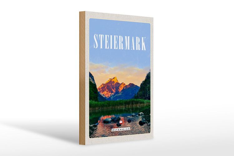 Holzschild Reise 20x30 cm Steiermark Österreich Urlaub See Schild ...