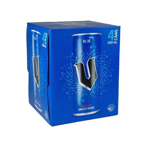 V Blue Guarana Energy Drink 4er Pack - Australian Import 4x250 ml ...