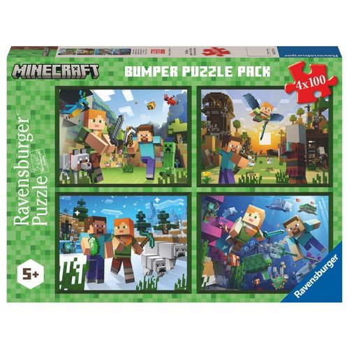 Minecraft-Puzzle 4x100pzs kaufen bei Hood.de