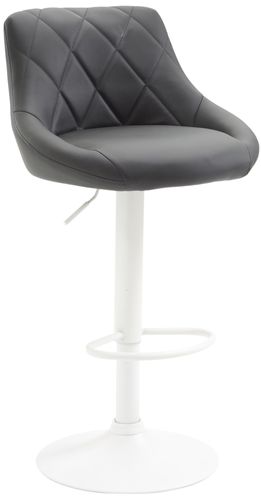 Barhocker FALON Kunstleder Grau 46x49x83 cm Wei? Barstuhl Mit Lehne ...