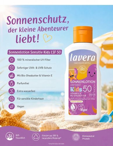 lavera Naturkosmetik - Sonnenlotion Sensitiv Kids LSF 50 100 ml ...