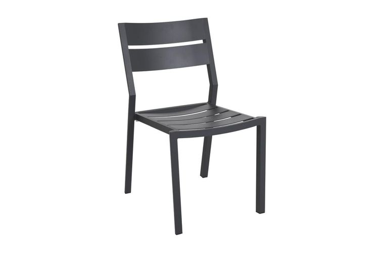 Gartenstuhl Delia aus Aluminium, modern und stapelbar, anthrazit, von ...