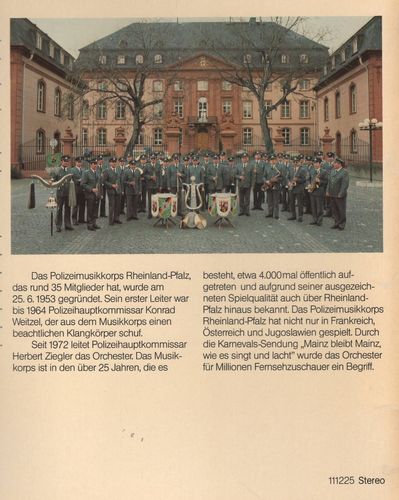 Alte LP vom Landespolizeimusikkorps RLP von 1978 kaufen bei Hood.de