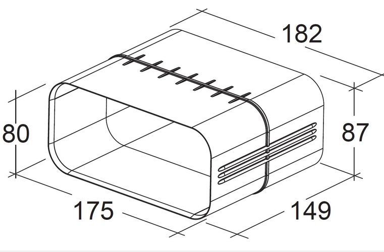 Flachkanal 175x80mm Muffe Verbinder Muldenlüfter Lüftungsrohr ...