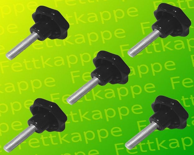 5 x Sterngriffschraube M6 x 40 mm - Griff Ø 40 mm - Sternschraube ...