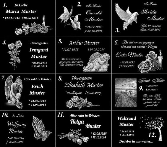 Grabstein Grabplatte Gedenkstein Motiv ca.60x40 Granit Engel kaufen bei ...