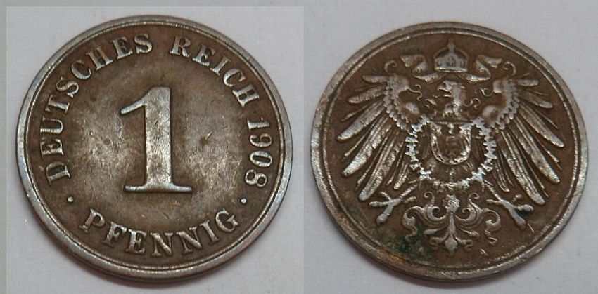 Deutsches Reich 1 Pfennig 1908 (A) ## Li9 kaufen bei Hood.de